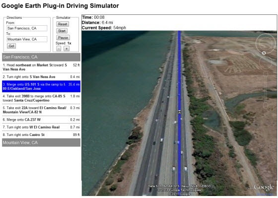 Google Earth Driving Simulator